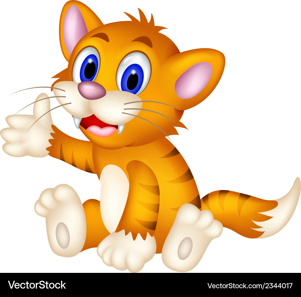 Cute cat cartoon sitting Royalty Free Vector Image