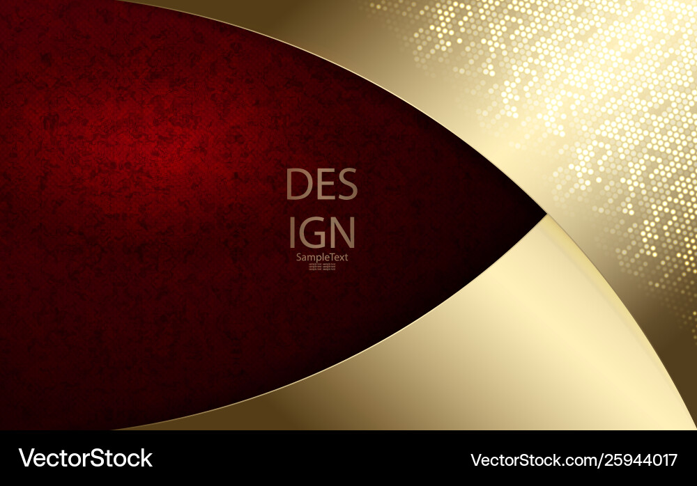 Dark red abstract textural design with a golden Vector Image