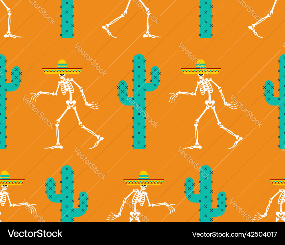 Day of dead in mexico pattern seamless skeleton Vector Image