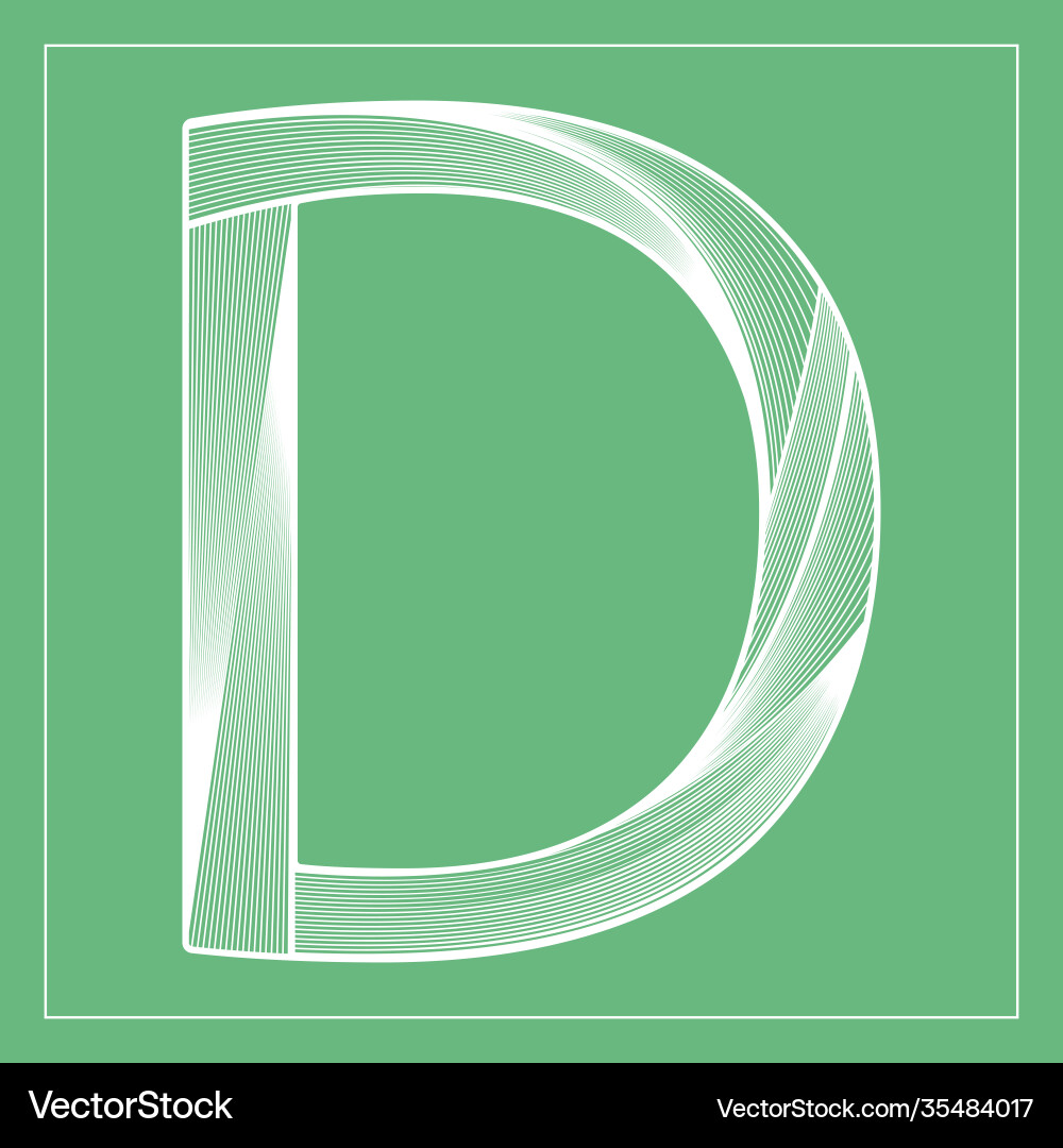 Decorative font stylized letter d Royalty Free Vector Image