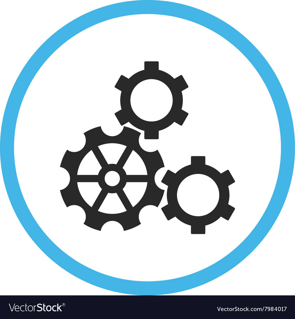 Gears flat rounded icon Royalty Free Vector Image Gears flat rounded icon Royalty Free Vector Image