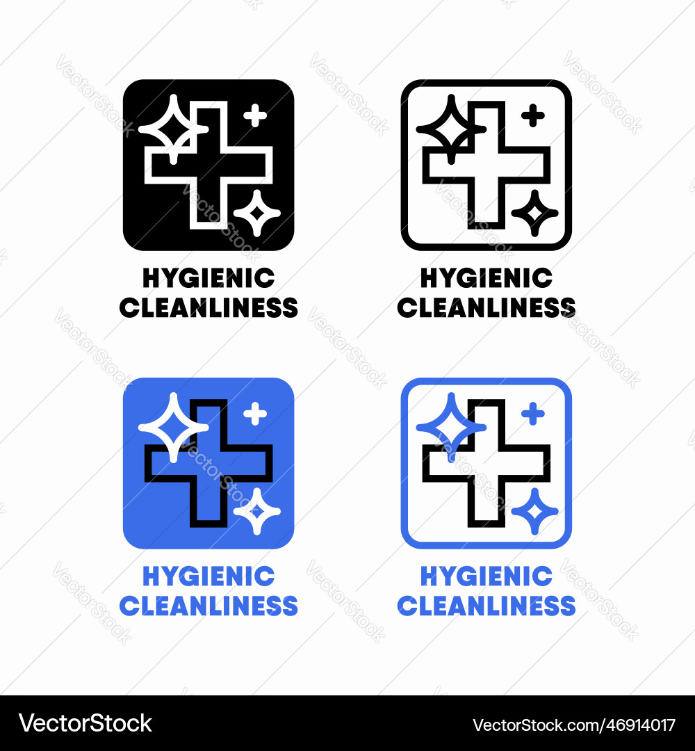 Hygienic cleanliness information sign Royalty Free Vector