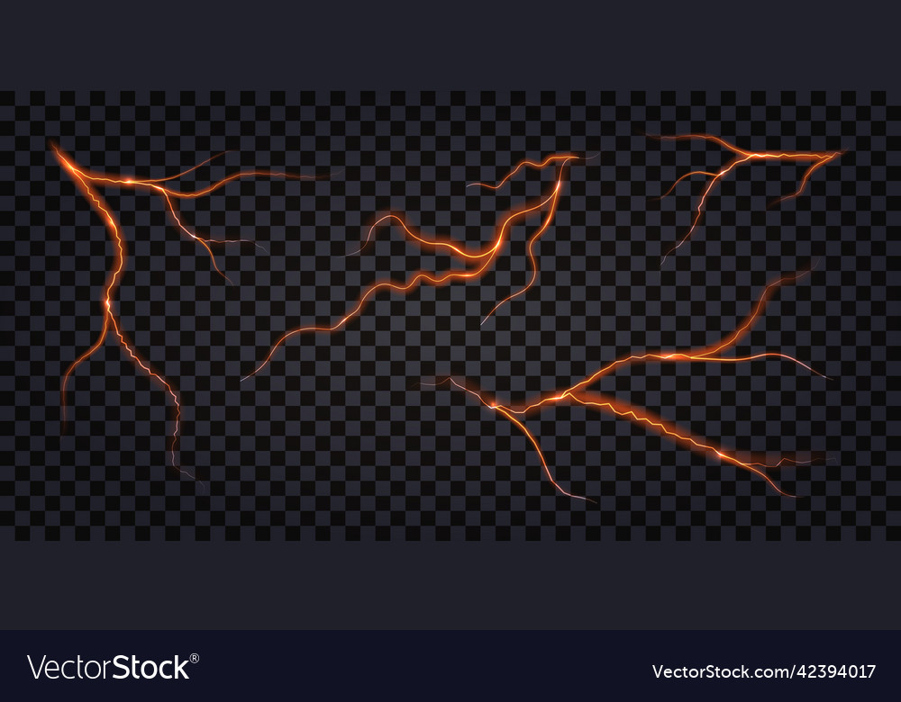 Lightning thunder bolt glowing light effect Vector Image