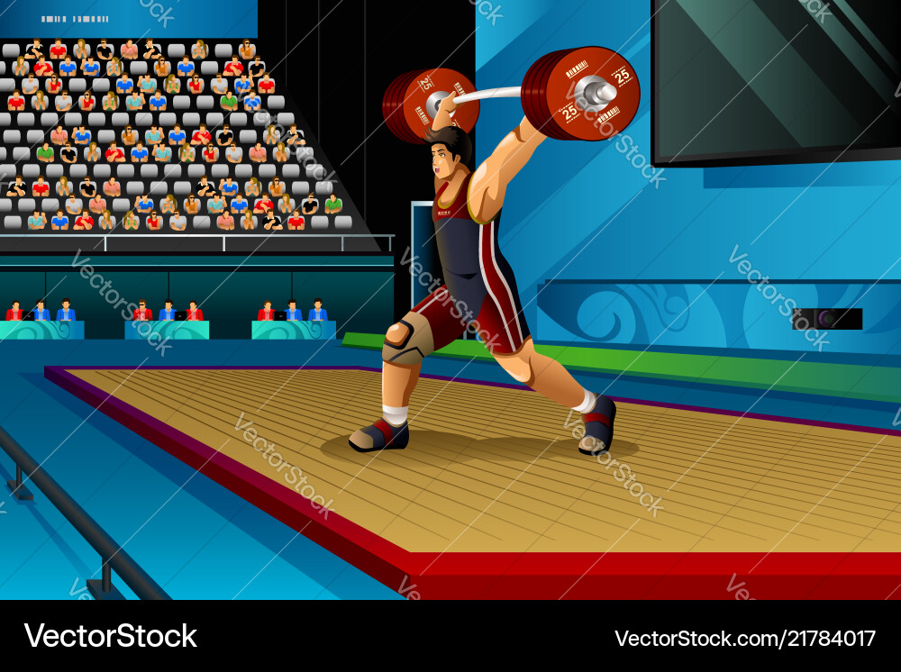 Man lifting weight in the competition Royalty Free Vector