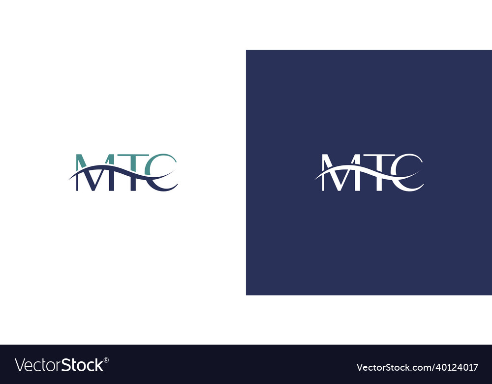 Modern and elegant mtc letter initial logo design Vector Image