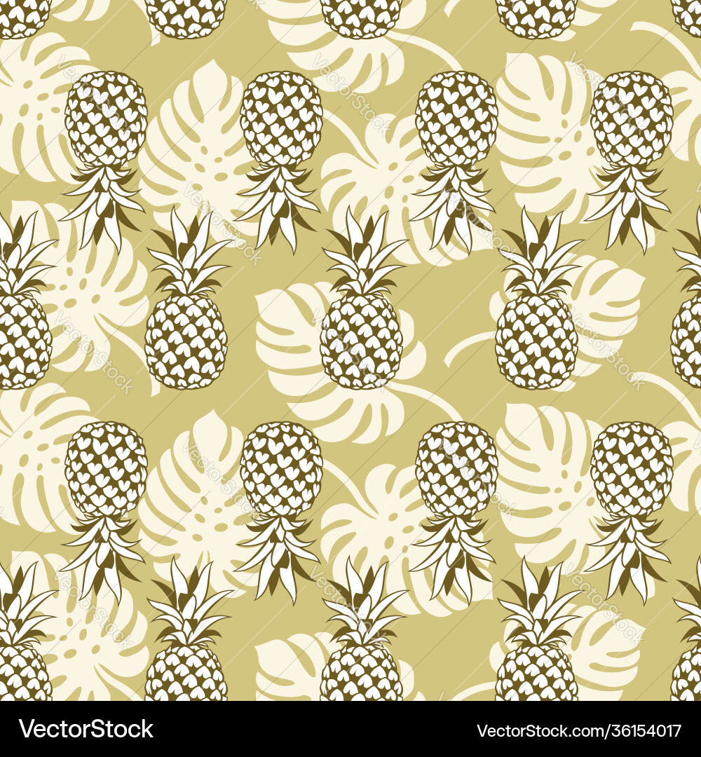 Pineapple seamless pattern Royalty Free Vector Image