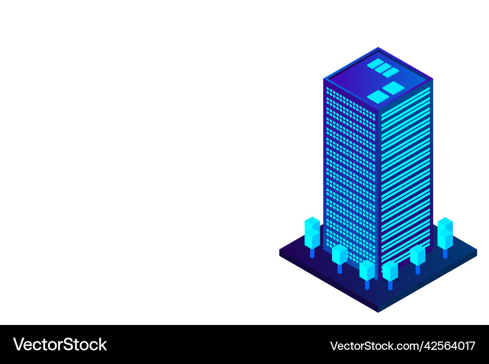 Smart city or intelligent building isometric Vector Image