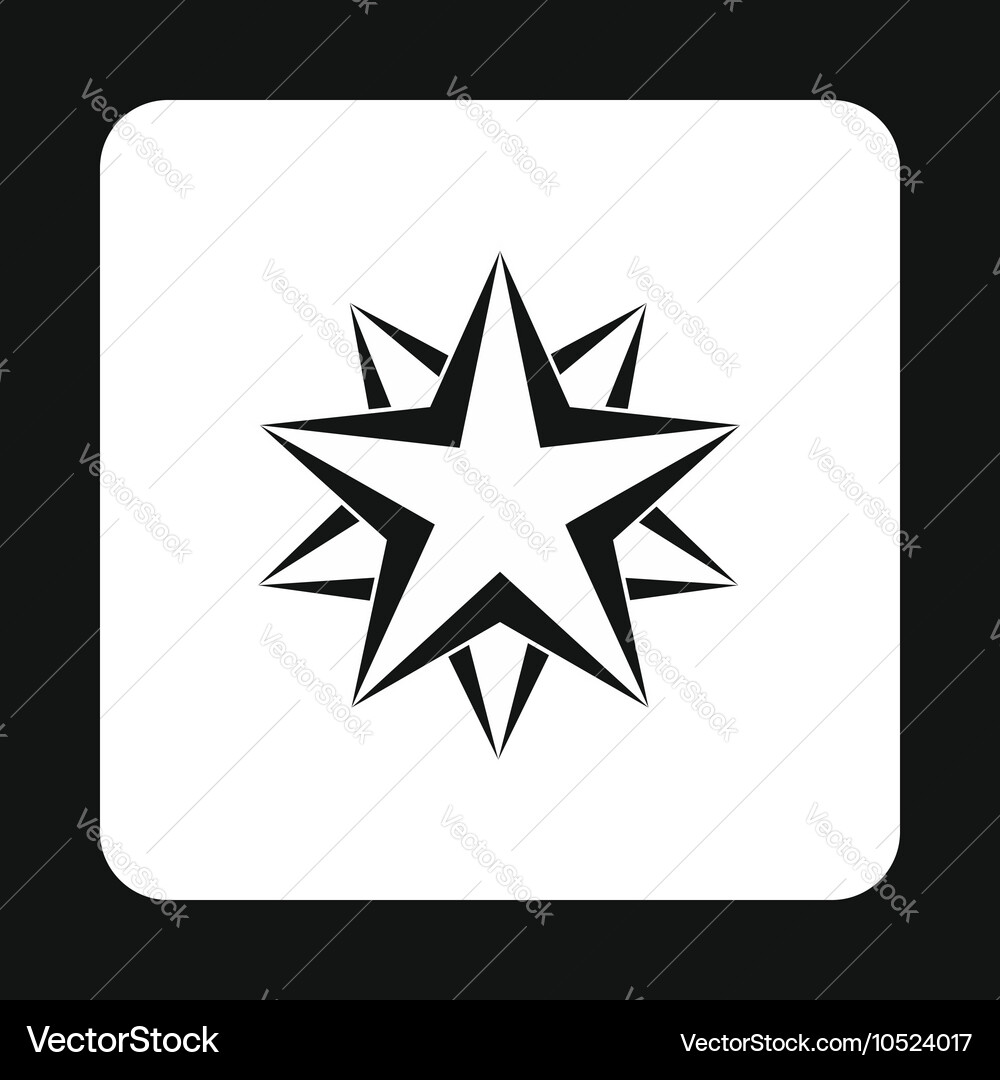 Two crossed stars icon simple style Royalty Free Vector