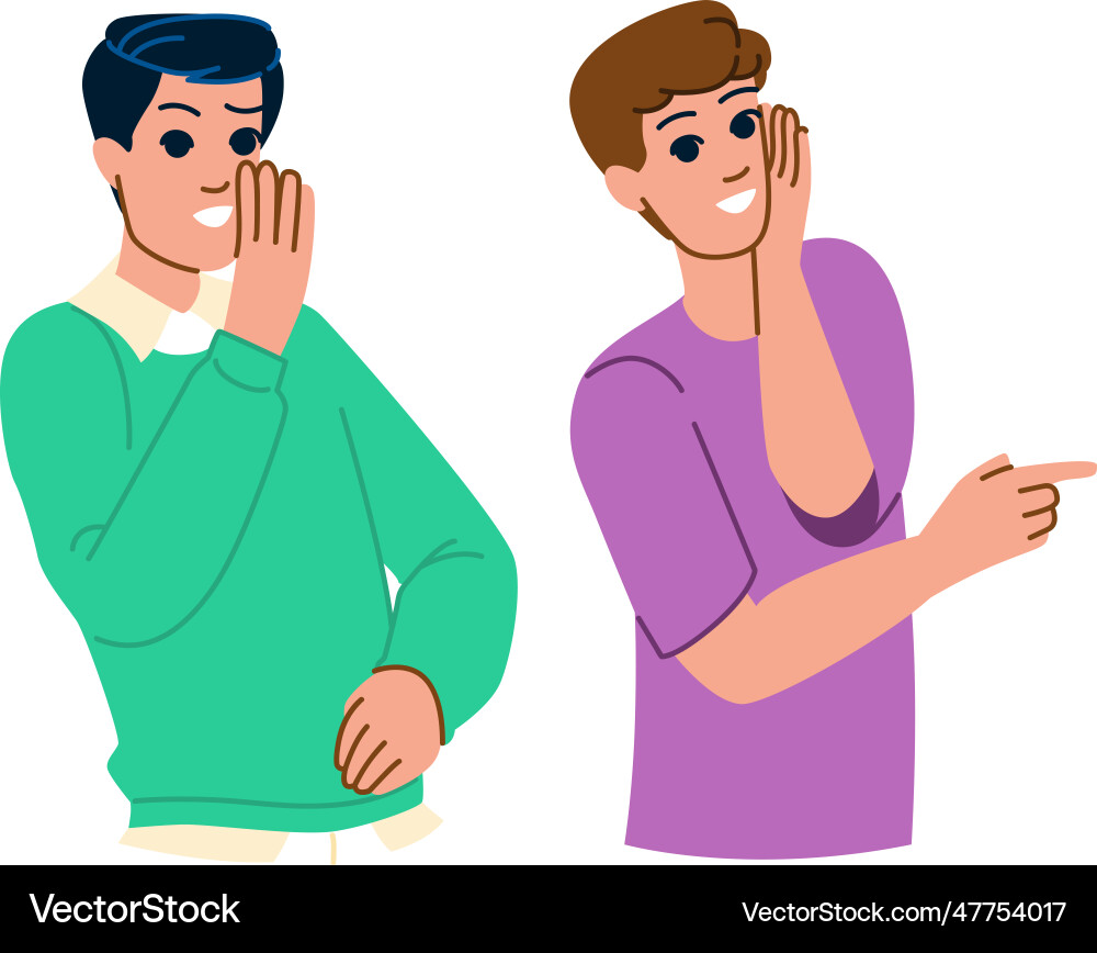 Young whispering man Royalty Free Vector Image