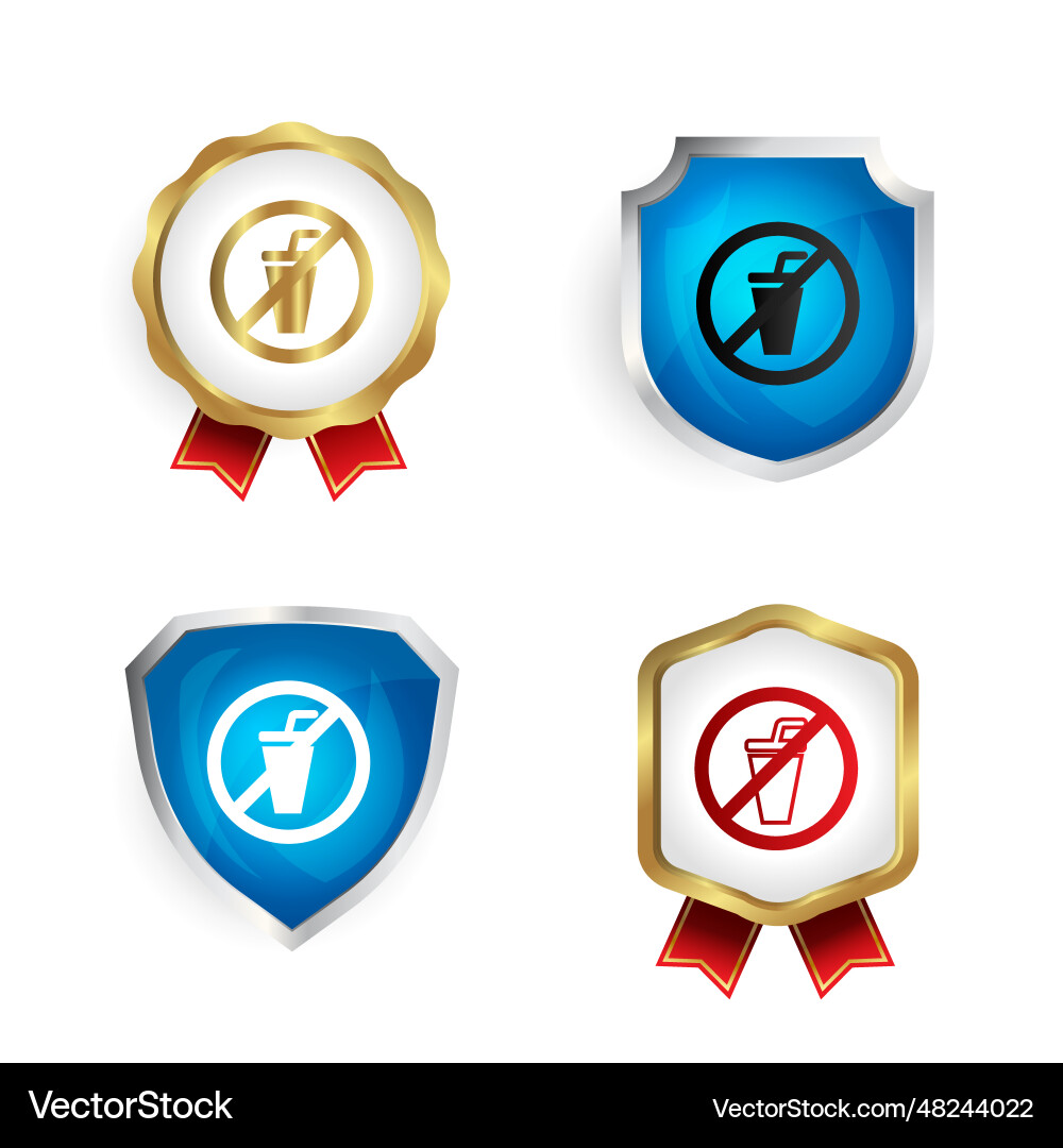 Abstract no beverages badge and label collection Vector Image