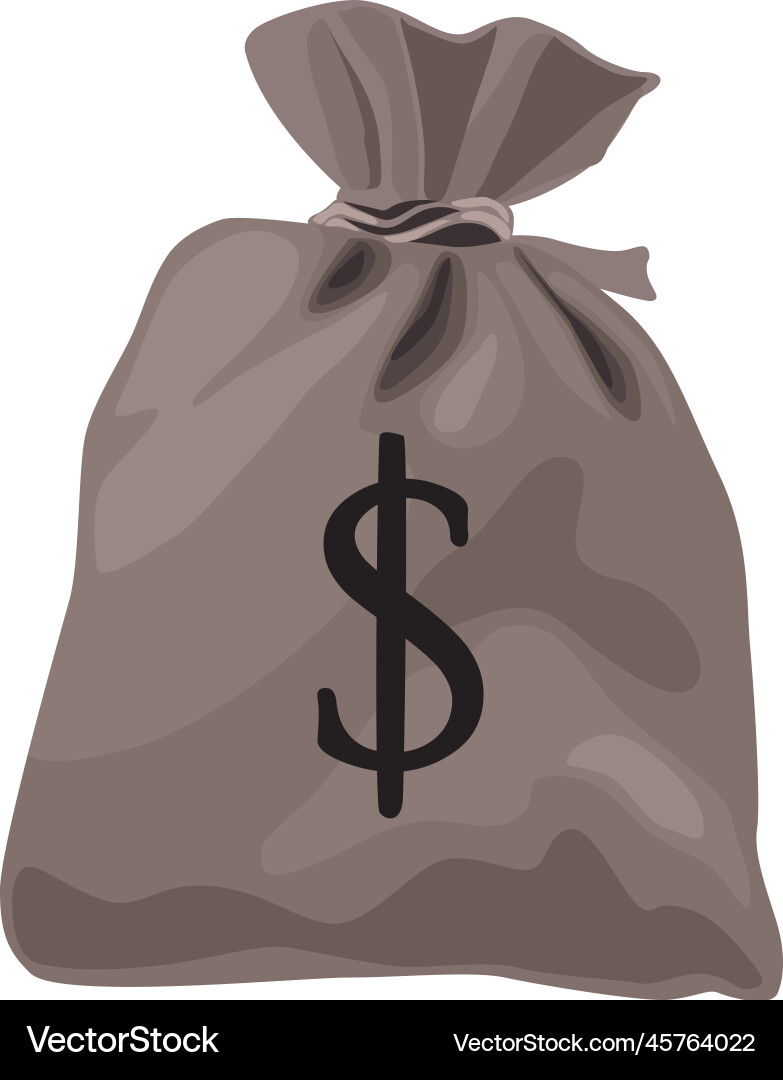 Bag money dollar Royalty Free Vector Image - VectorStock
