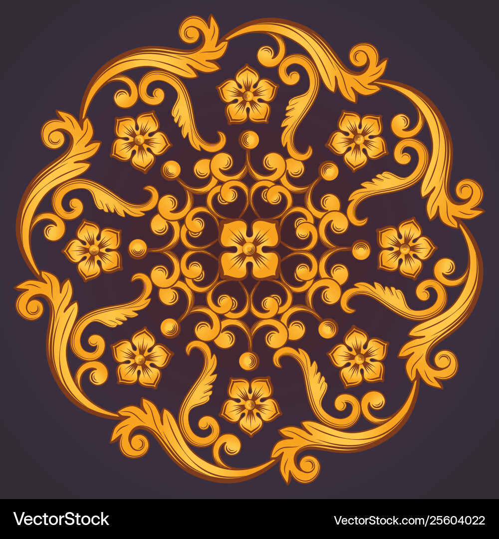 Beautiful round ornamental element for design in Vector Image