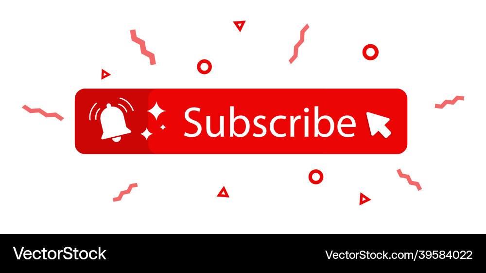 Button subscribe and bell Royalty Free Vector Image