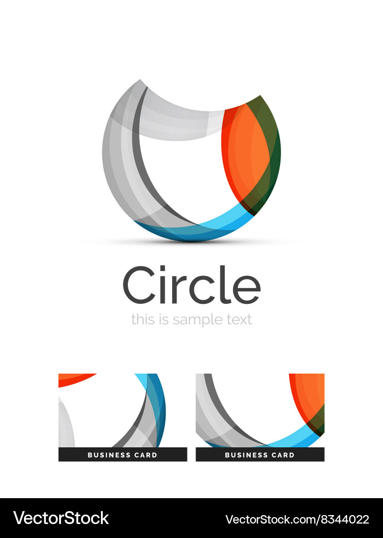 Circle logo transparent overlapping swirl shapes Vector Image