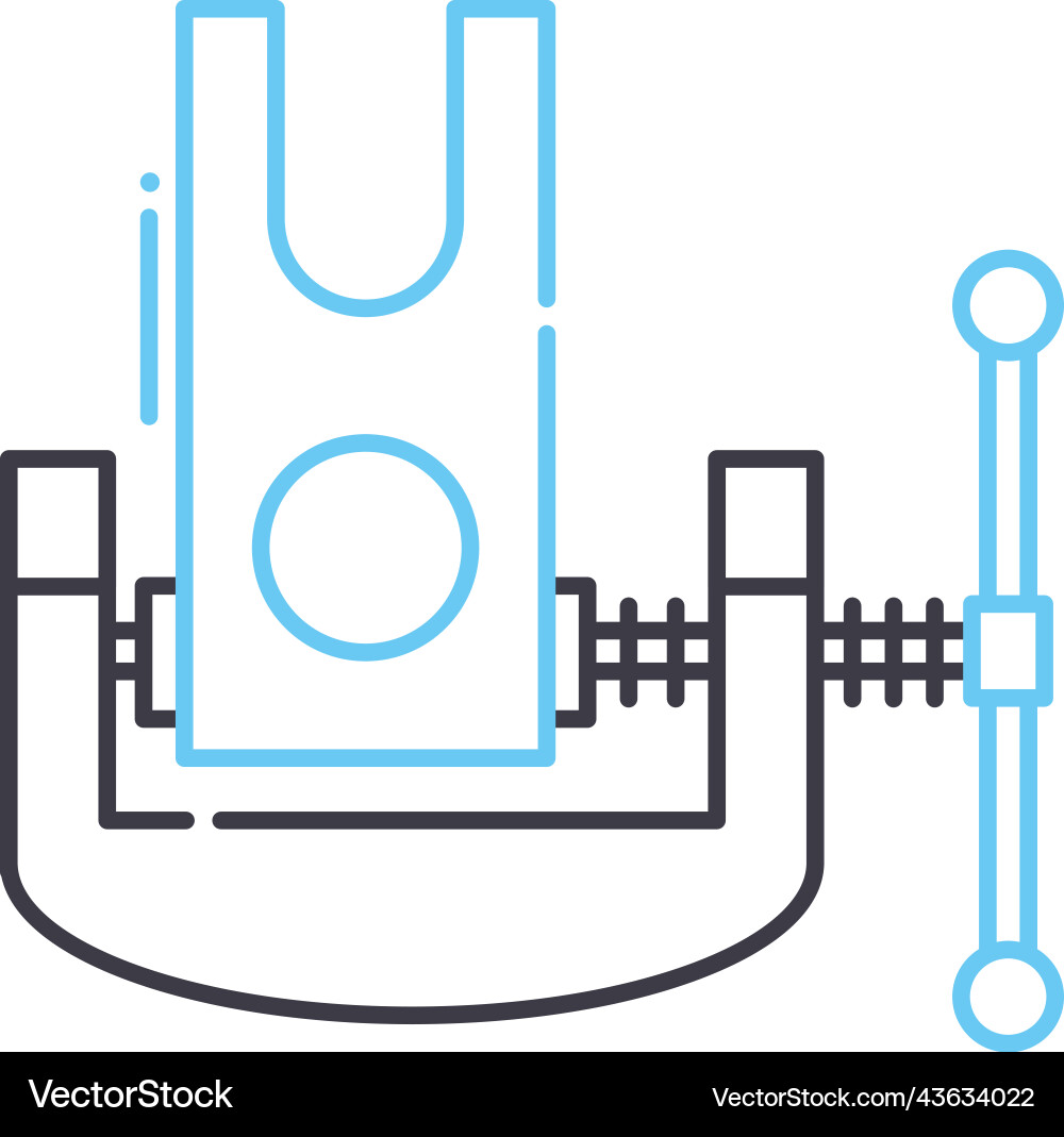 Clamp line icon outline symbol Royalty Free Vector Image
