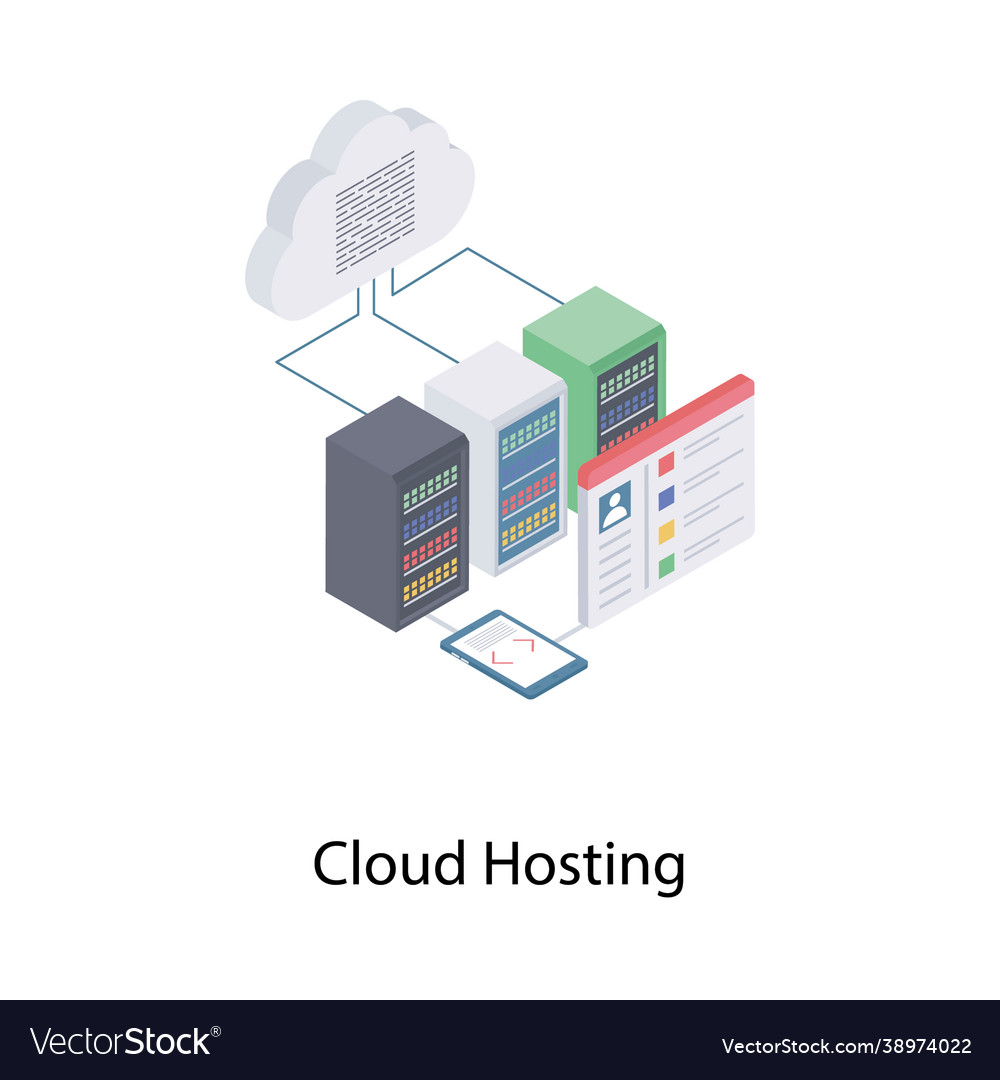 Cloud hosting Royalty Free Vector Image - VectorStock