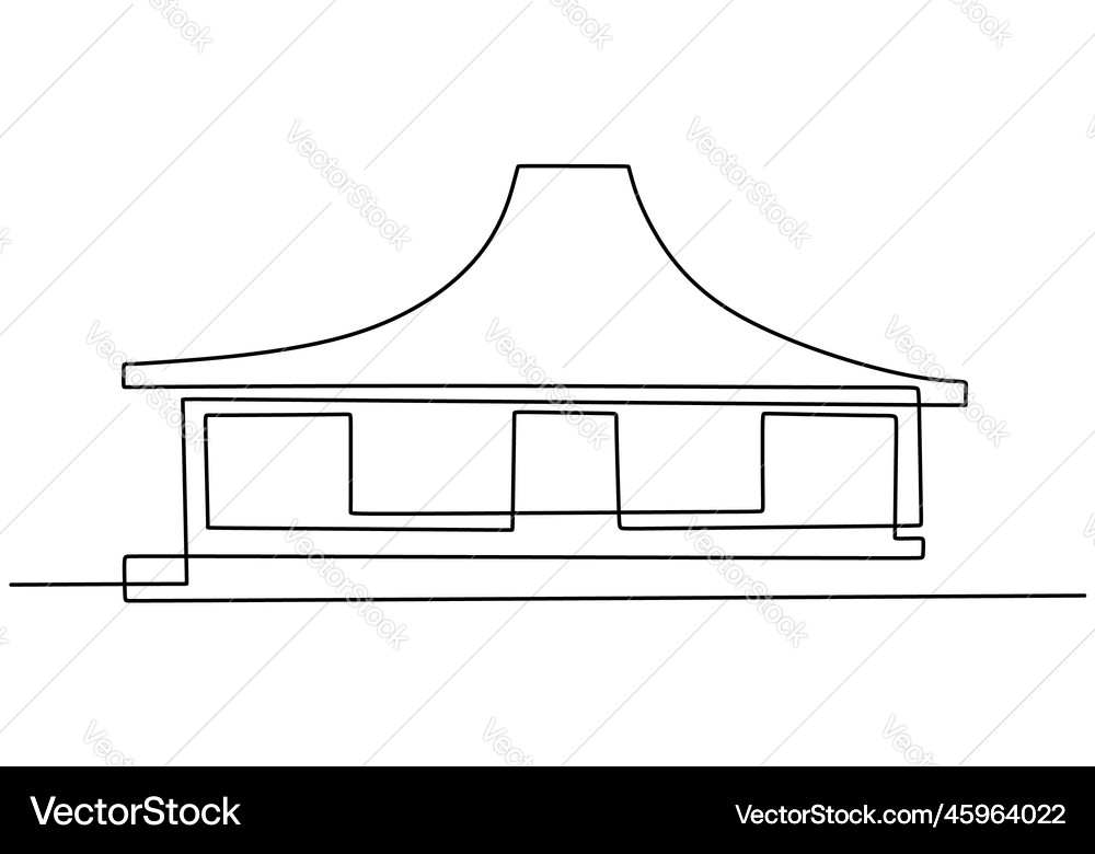 Continuous one line of traditional javanese Vector Image