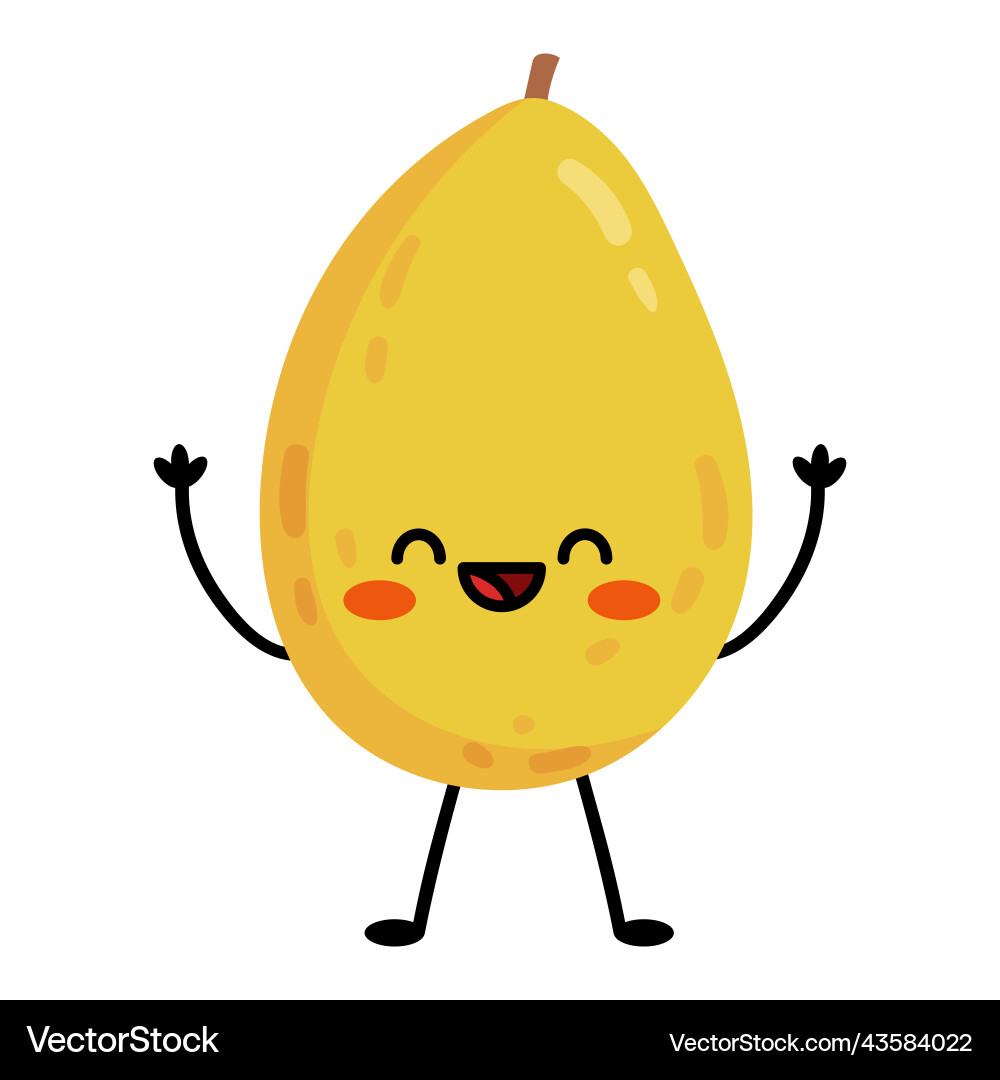 Cute cartoon character yellow ripe mango Vector Image