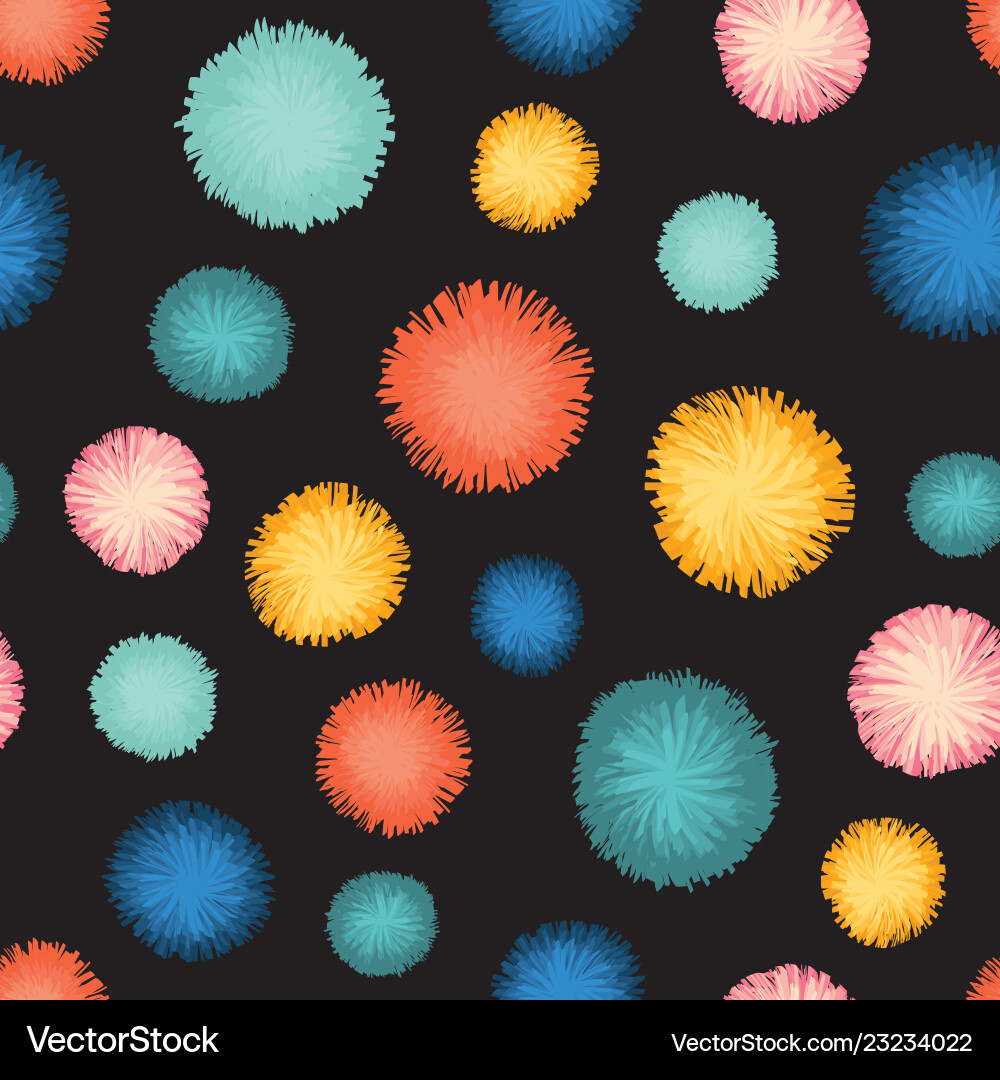 Decorative party pom poms seamless repeat Vector Image