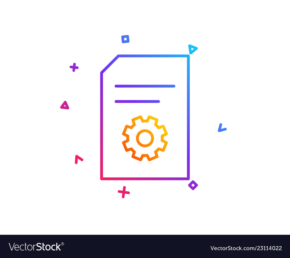 Document management icon file with cogwheel Vector Image