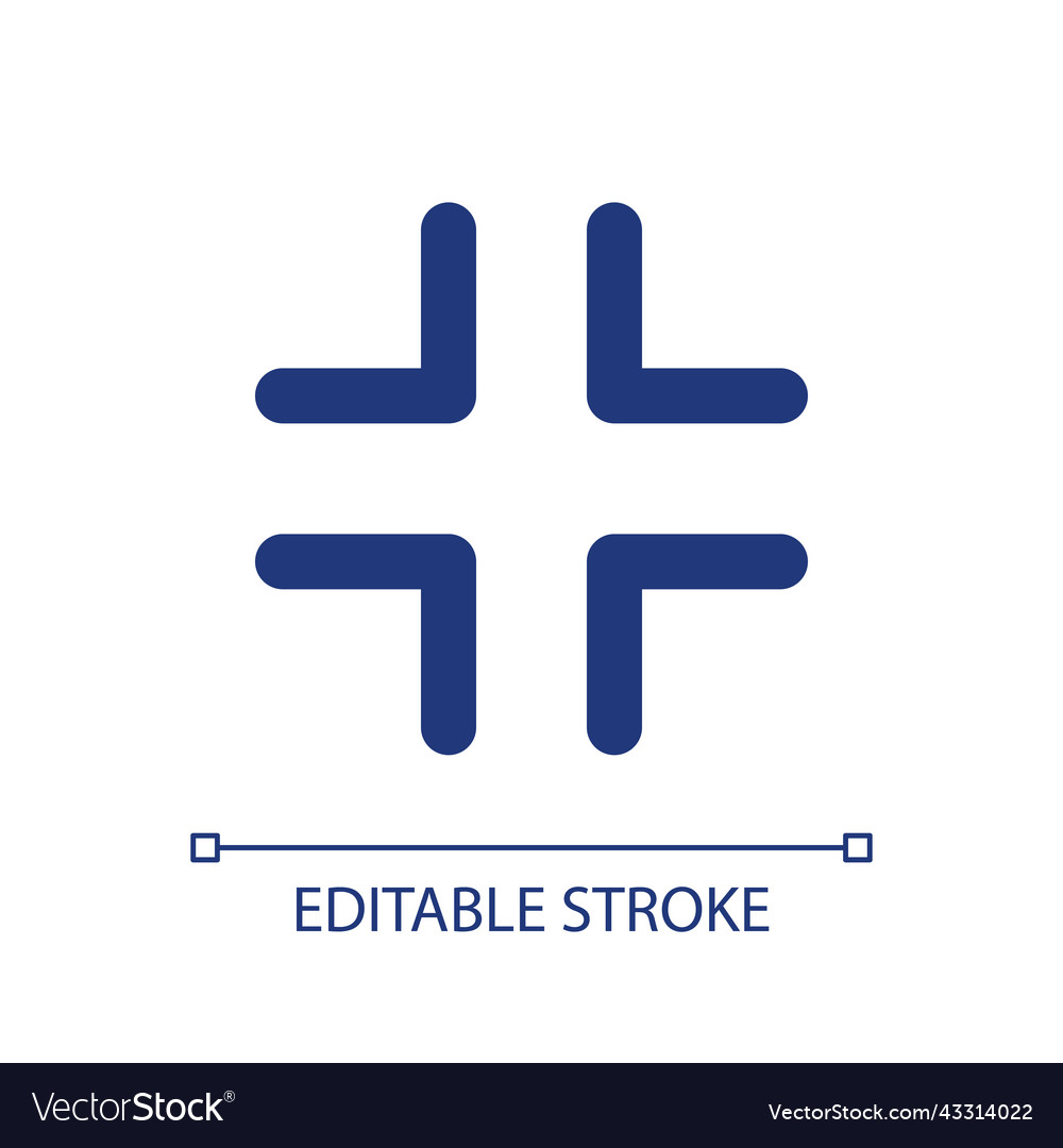 Exit full screen pixel perfect rgb color ui icon Vector Image