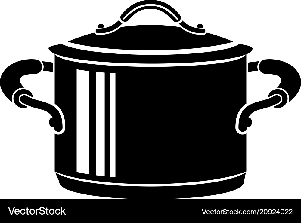 Frying hot saucepan cook pan icon simple style Vector Image