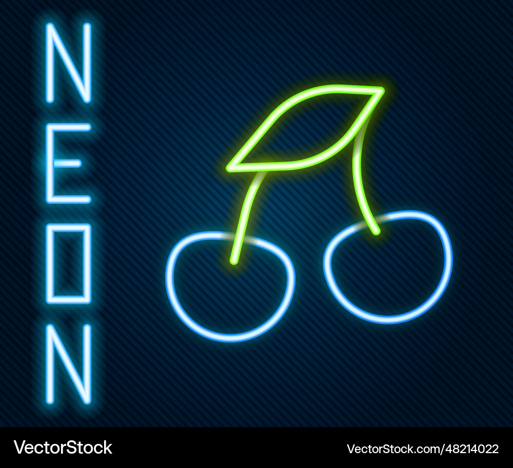 Glowing neon line fresh summer berries icon Vector Image