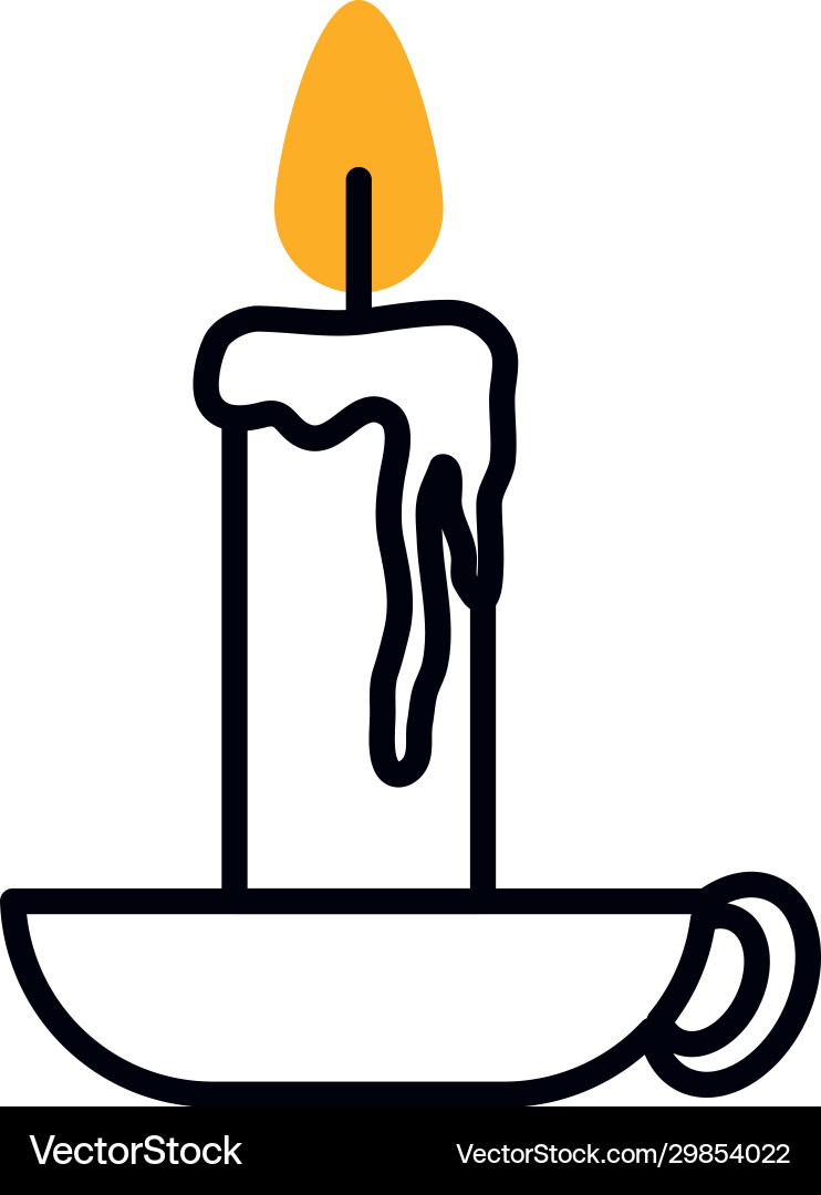 Isolated candle half line half color style icon Vector Image