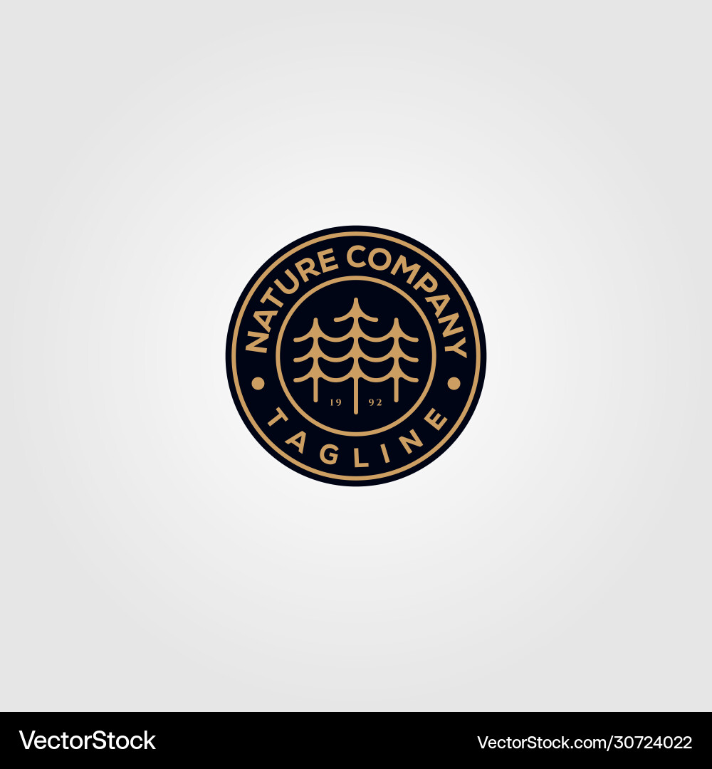 Nature tree company pine logo emblem design Vector Image