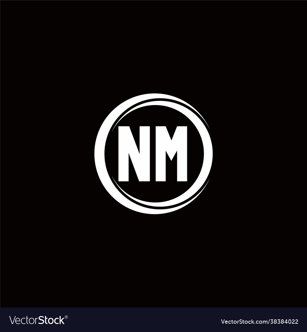 Nm logo initial letter monogram with circle slice Vector Image