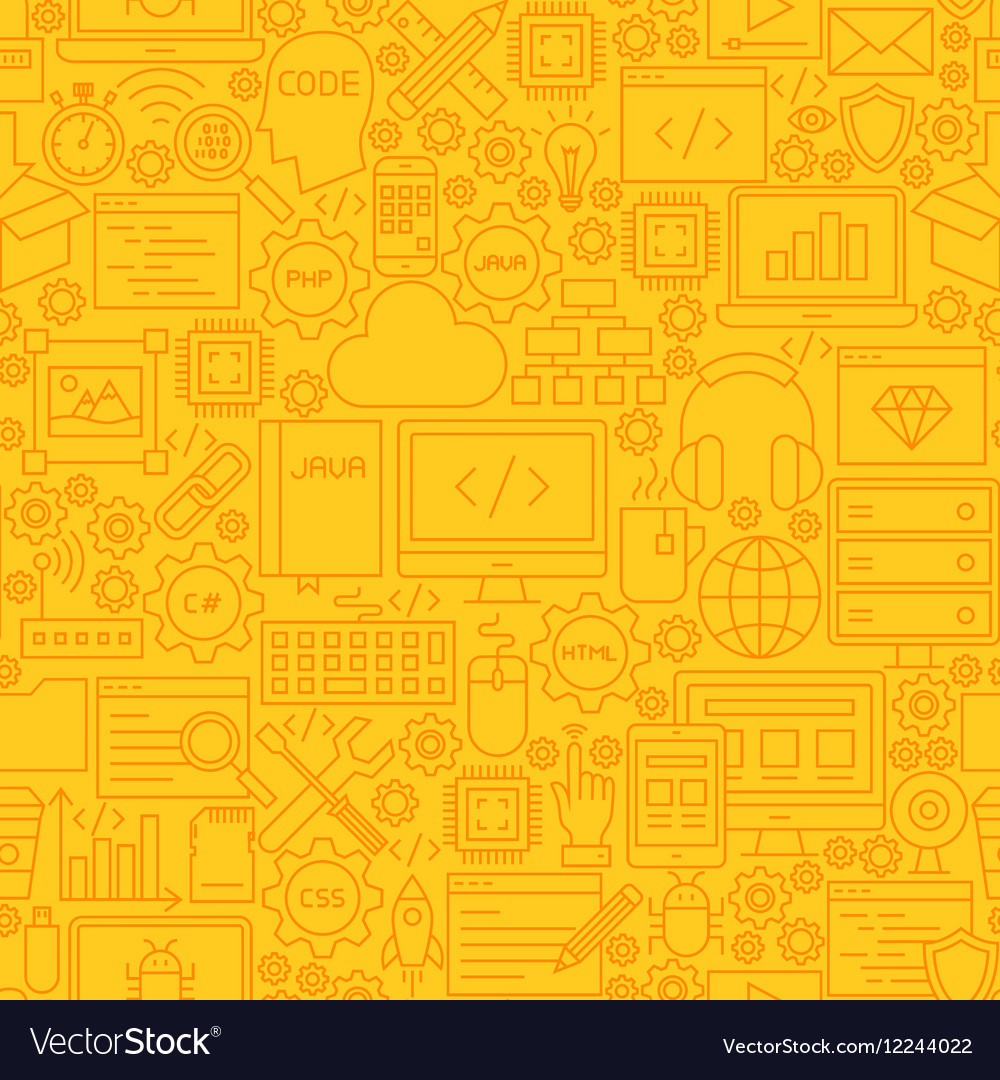 Programming Yellow Line Tile Pattern Royalty Free Vector
