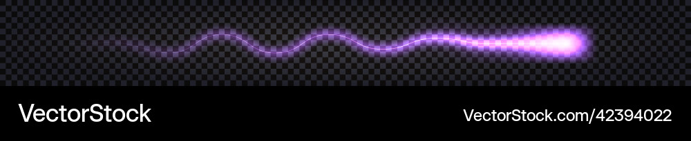 Purple neon glowing light trail laser beam Vector Image