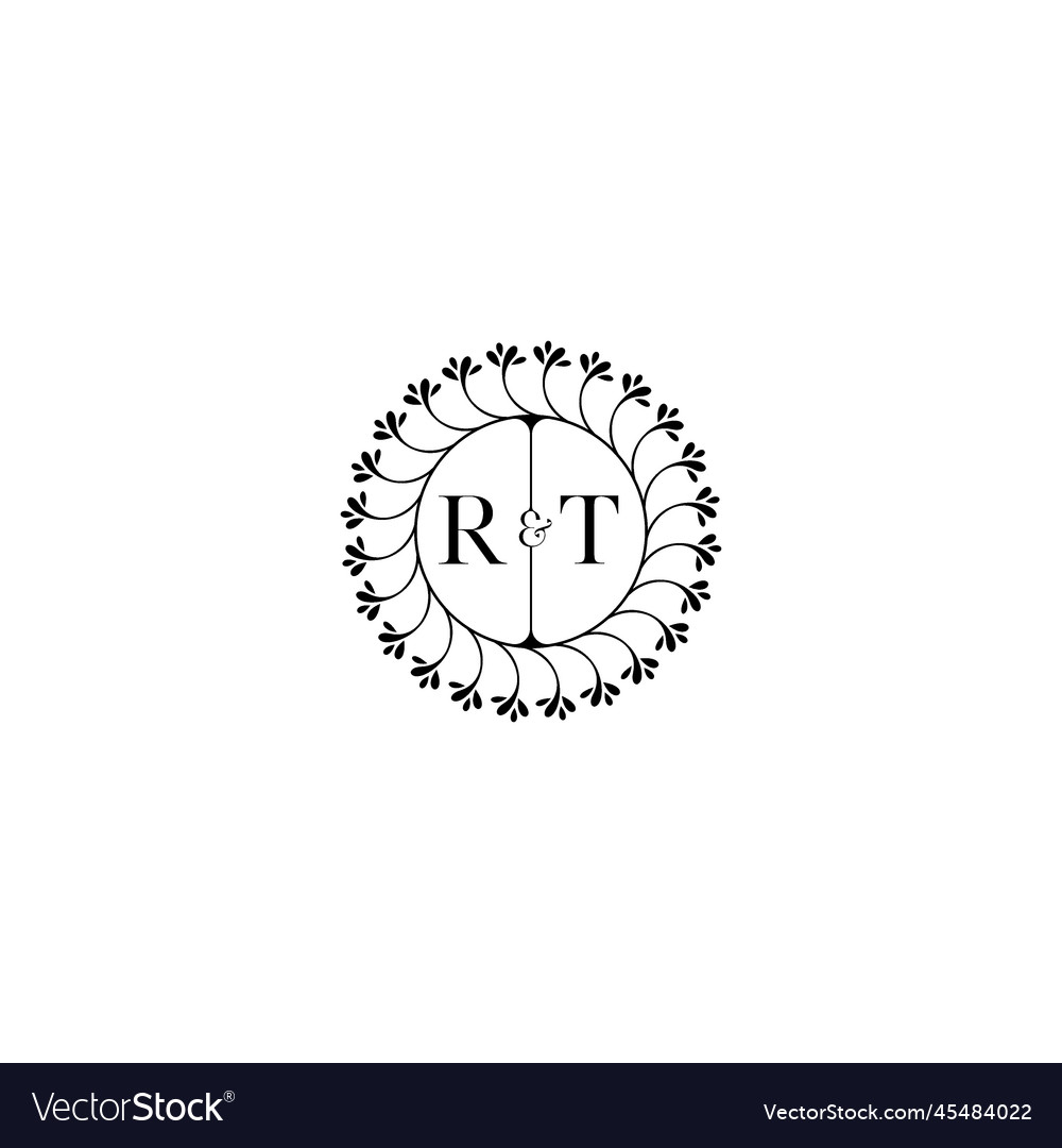Rt simple wedding initial concept with high Vector Image