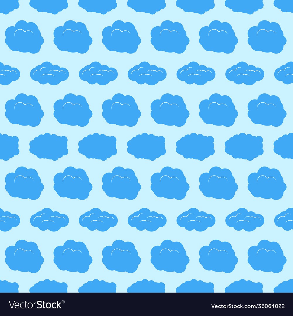 Seamless pattern with clouds on blue sky Vector Image