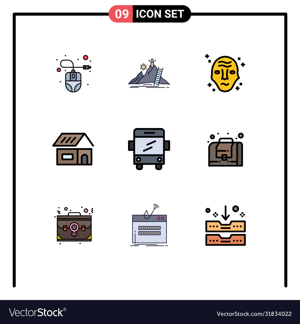 Set 9 modern ui icons symbols signs for home Vector Image