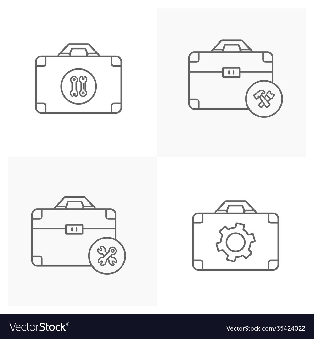 Set technical icon engineering simple icon Vector Image
