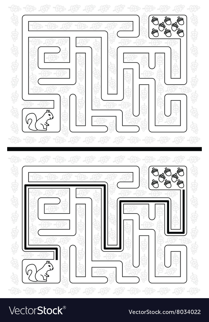 Squirrel maze Royalty Free Vector Image - VectorStock