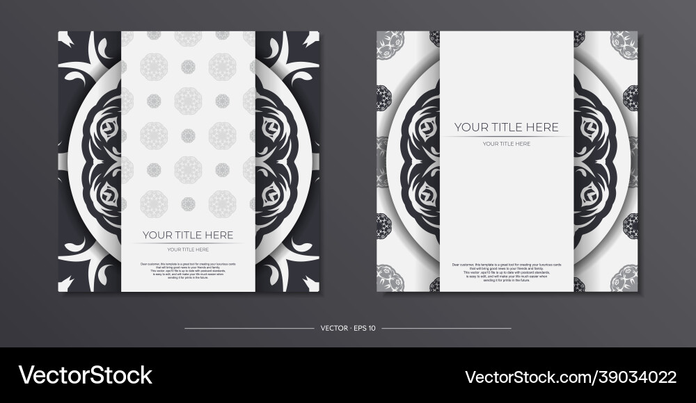 Stylish ready-to-print white postcard design Vector Image