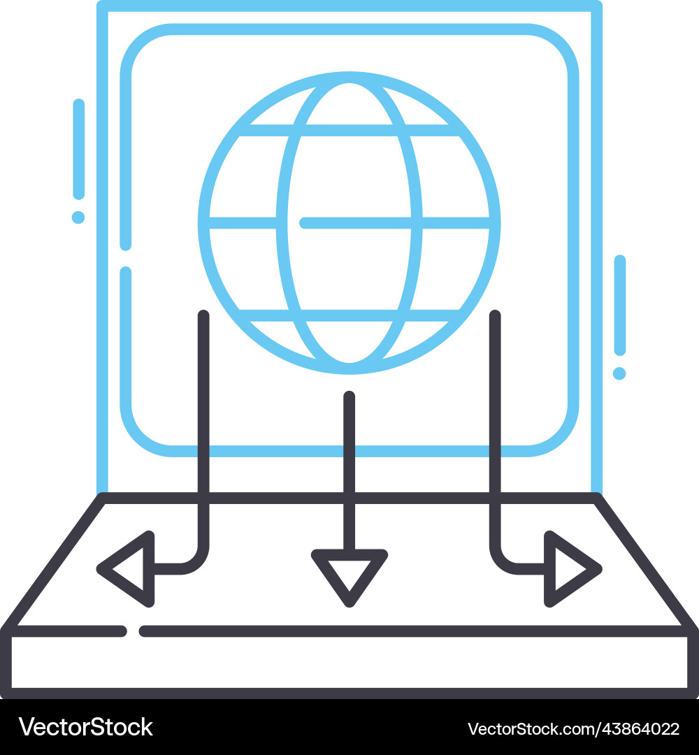 Torrent network line icon outline symbol Vector Image