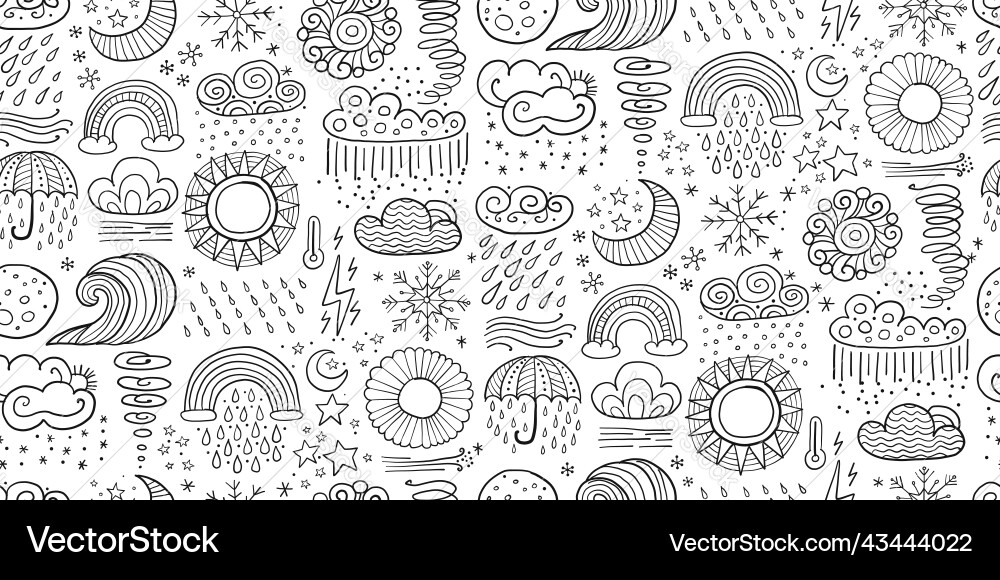 Weather seamless pattern meteorology symbols Vector Image