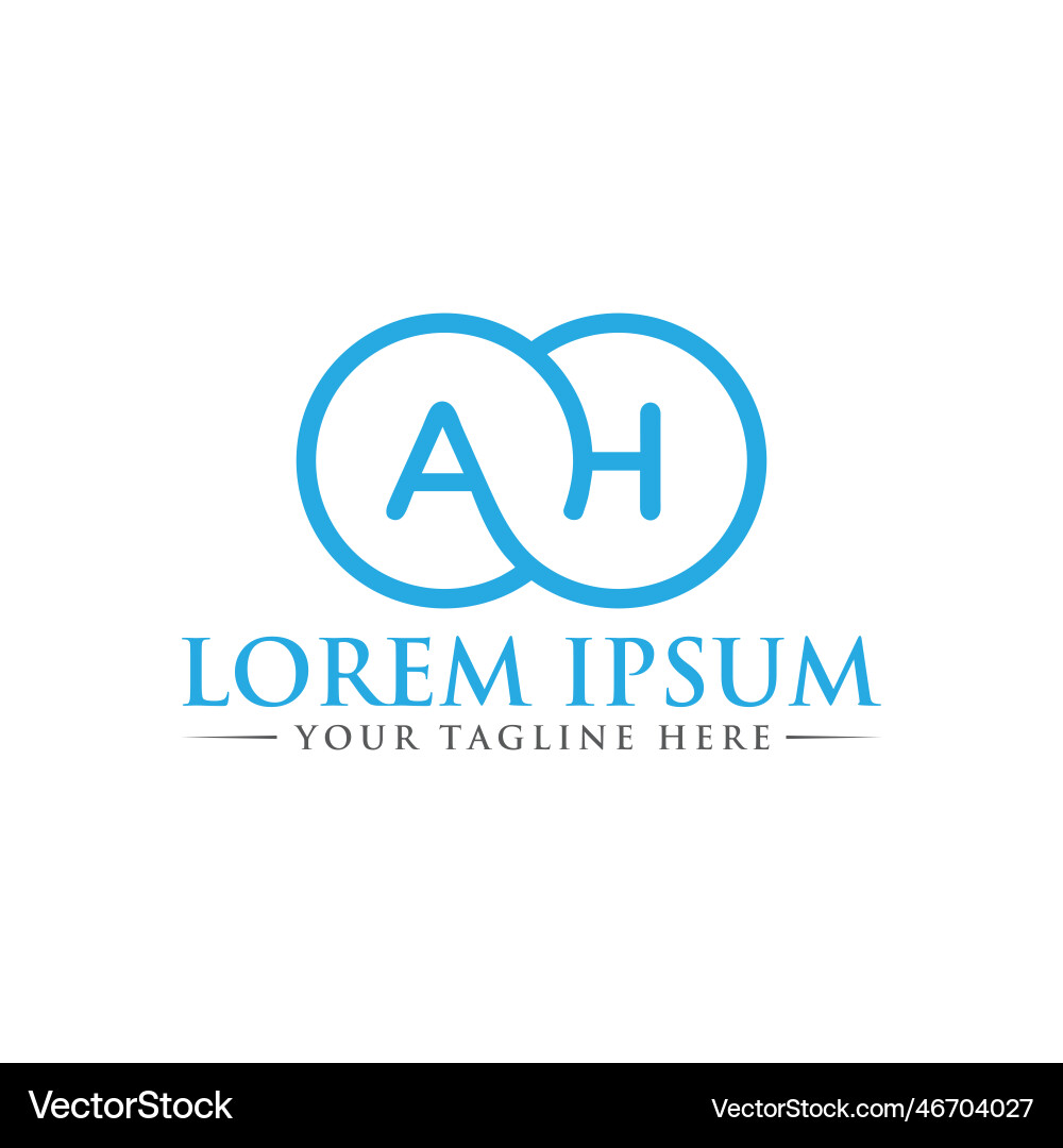 Ah letter logo design unique and modern Royalty Free Vector