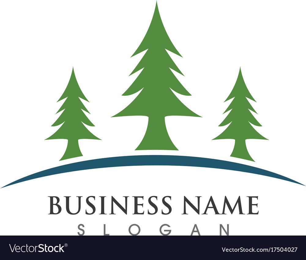 Cedar tree logo template Royalty Free Vector Image