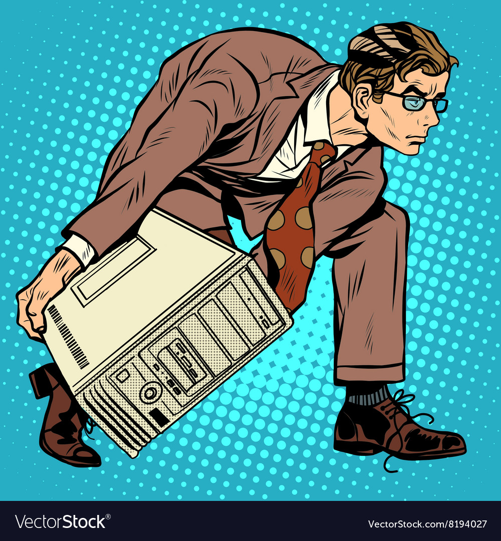 Computer tech weapon men Royalty Free Vector Image