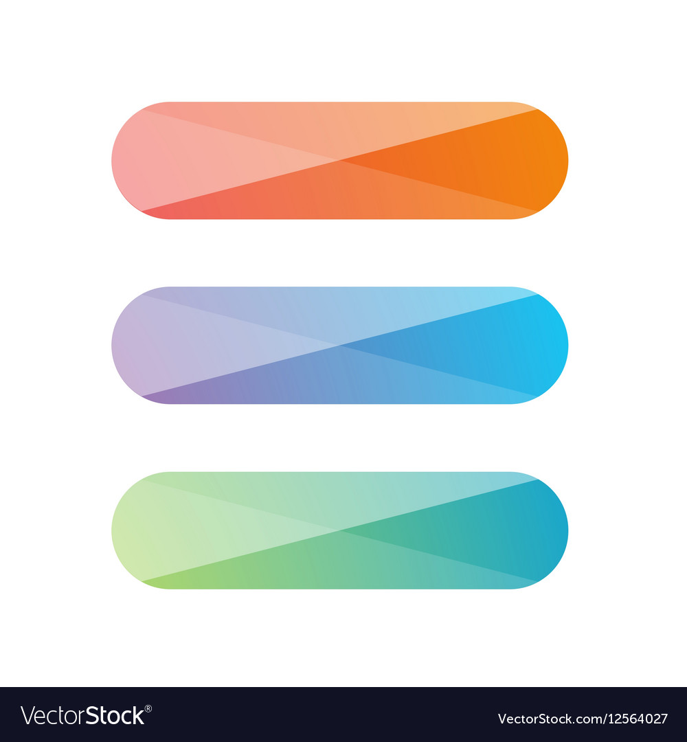 Empty button set flat design Royalty Free Vector Image