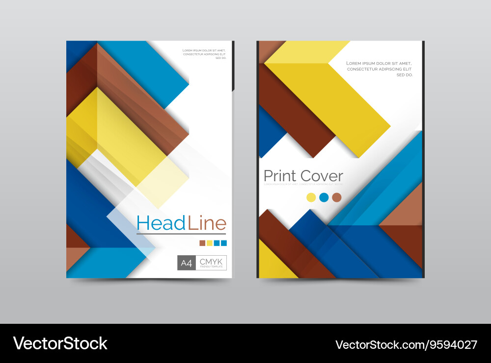 Geometric brochure front page Royalty Free Vector Image