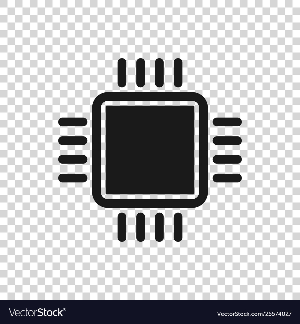Grey computer processor with microcircuits cpu Vector Image