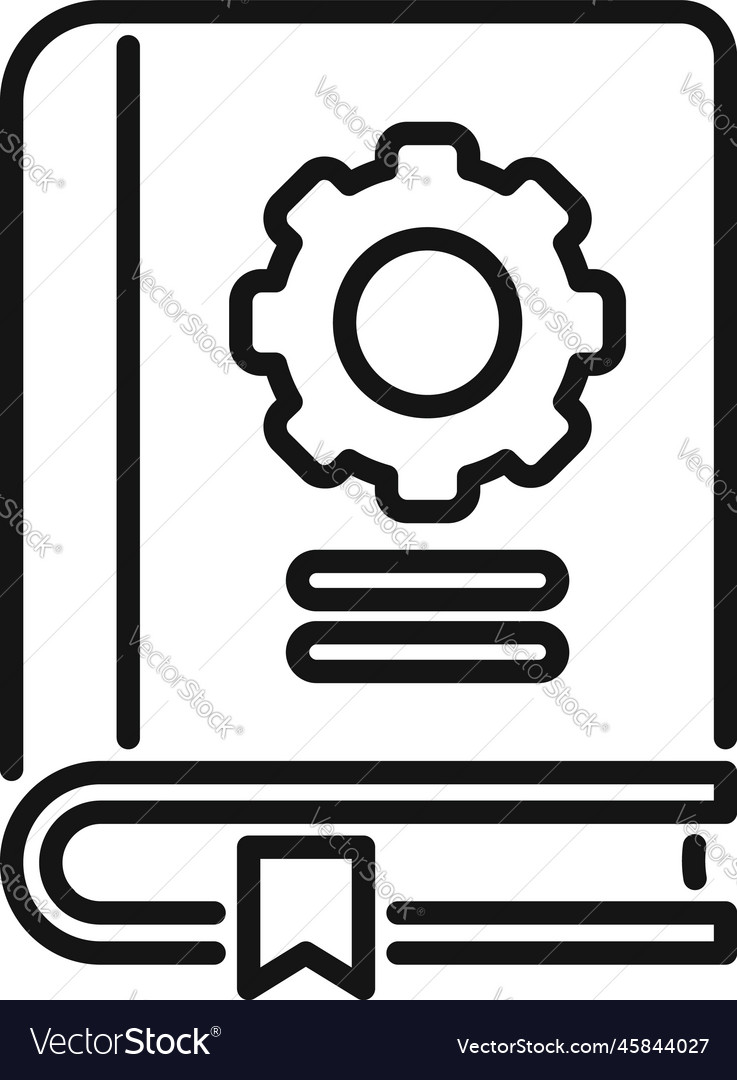 Guide book icon outline manual paper Royalty Free Vector