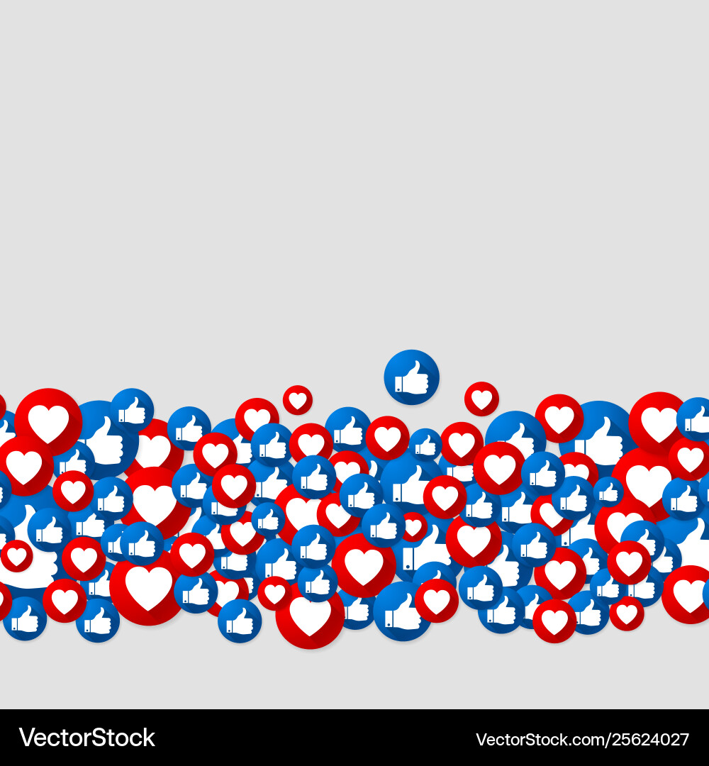 Like and love buttons background design Royalty Free Vector