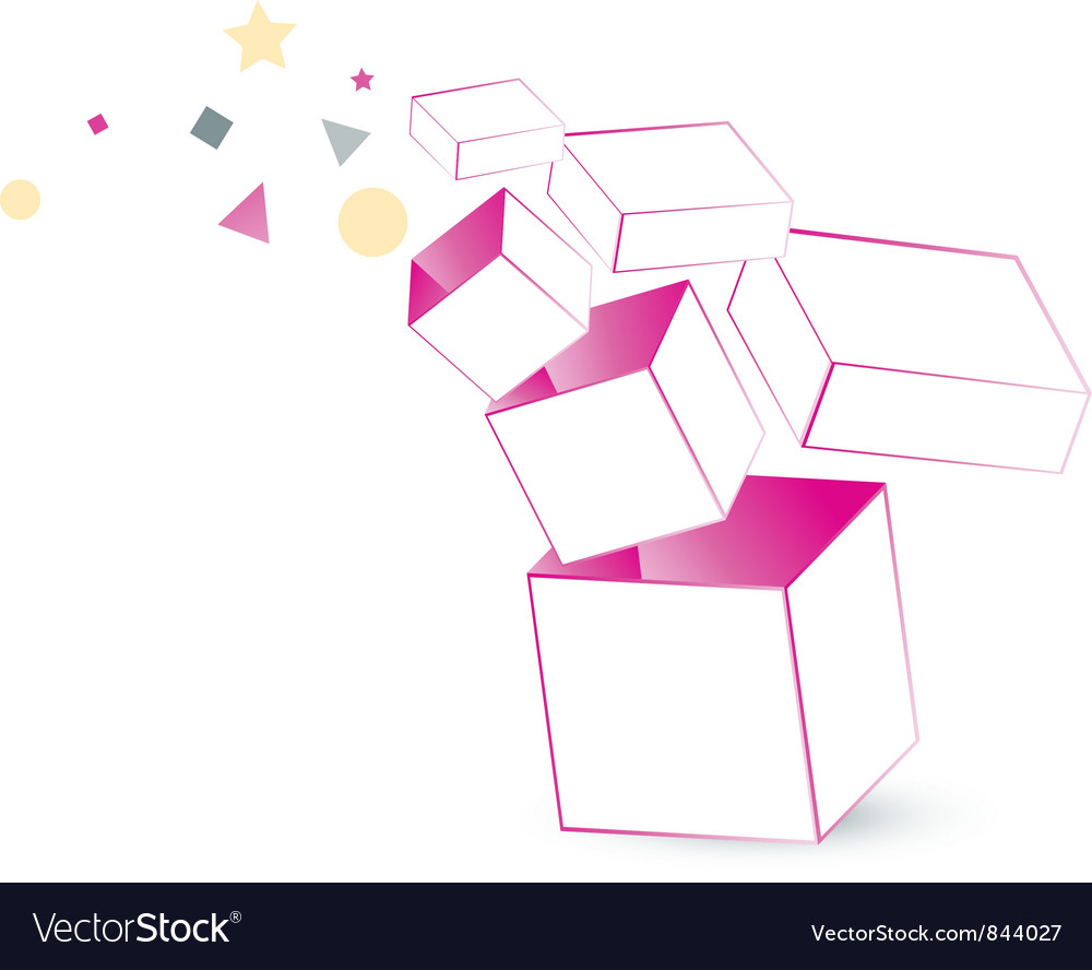 Magic box packaging Royalty Free Vector Image - VectorStock