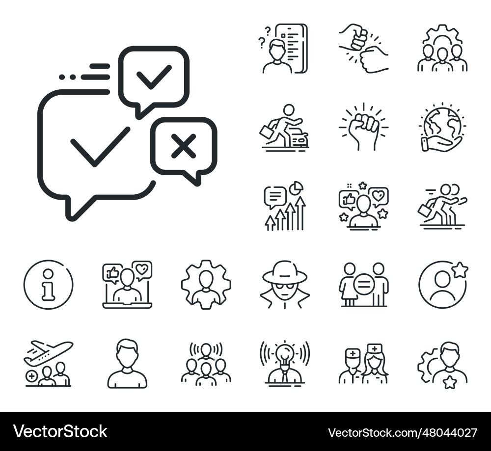 Online voting line icon internet vote sign Vector Image